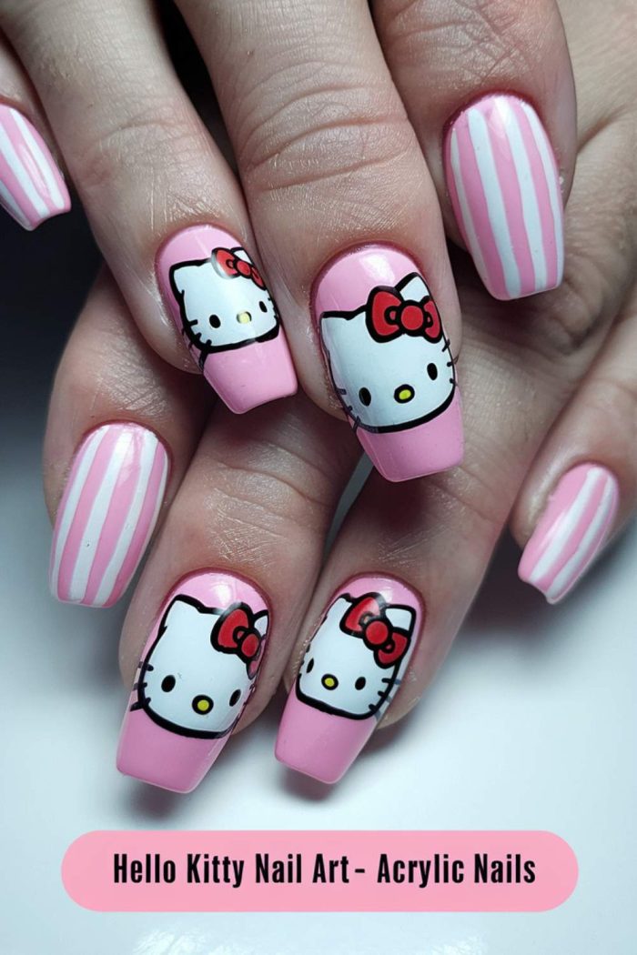 15 Adorable Hello Kitty Nail Art Ideas for a Charming Manicure