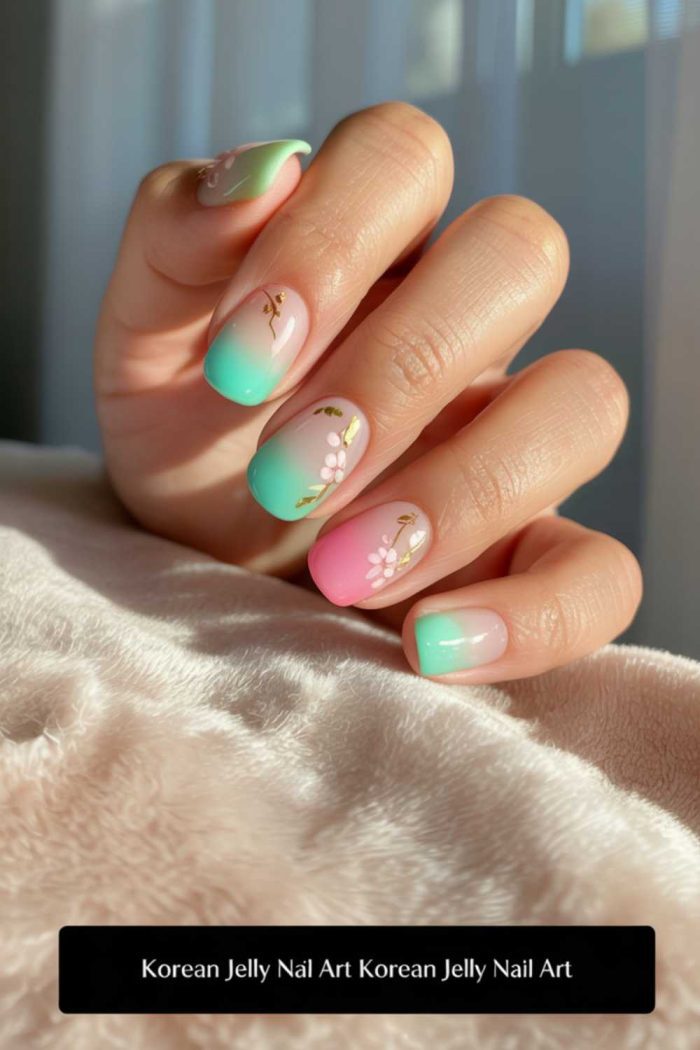 13 Cute Korean Jelly Nail Art Ideas for a Glossy Manicure